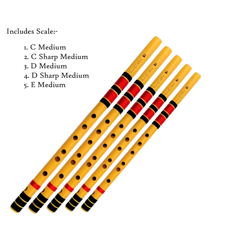 Sarfuddin Flutes 5 Straight Bansuri Combo Set Medium Scale- ( C, C#, D ...